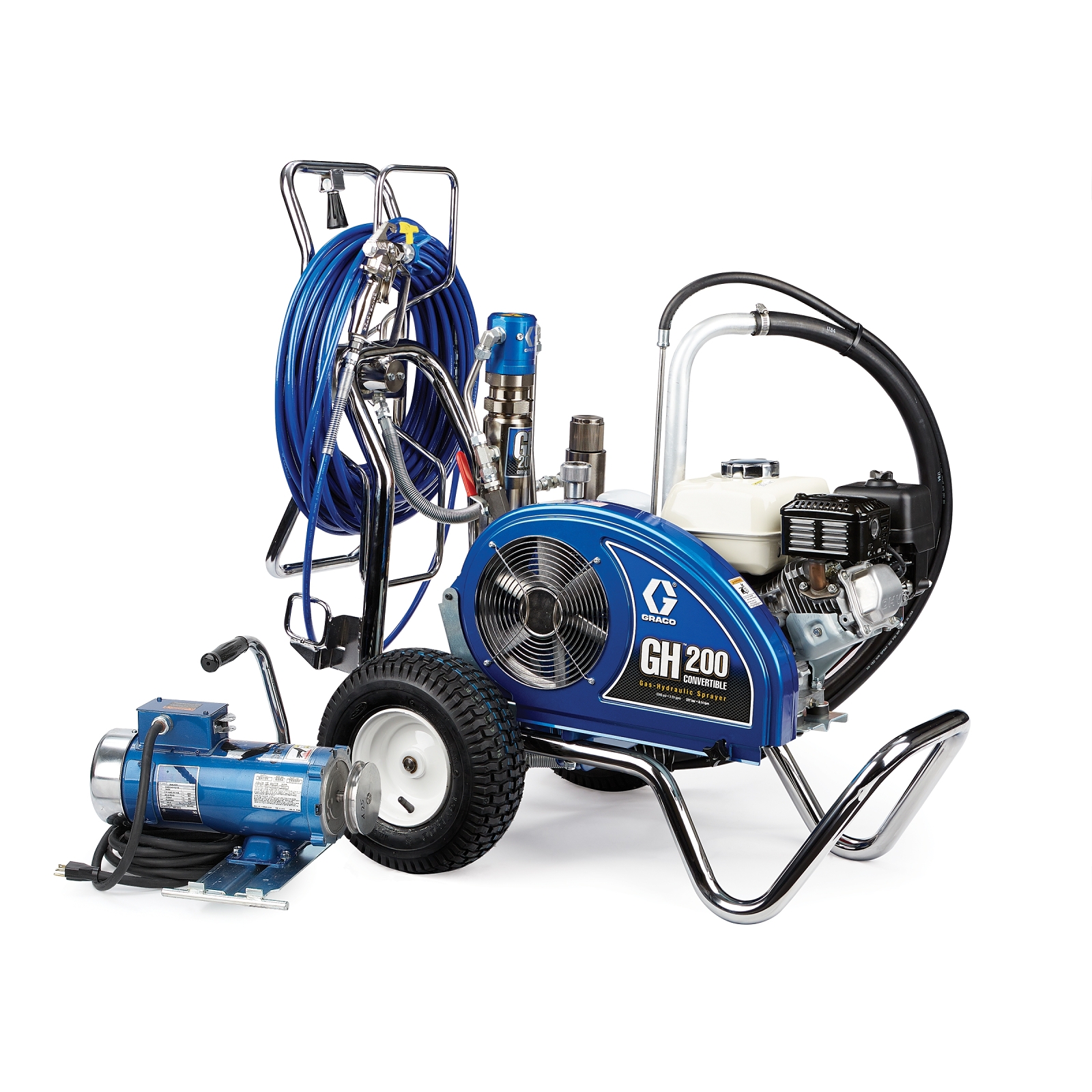Pulverizador airless hidráulico a gasolina de serie estándar GH 200 convertible con kit de motor ...